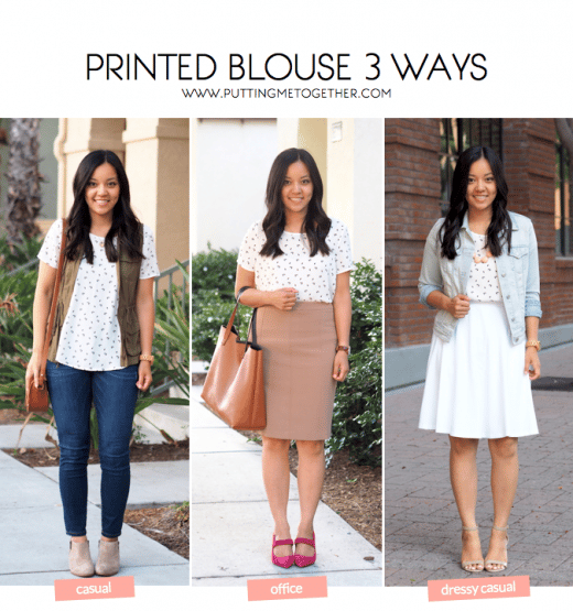 Printed Blouse 3 Ways - Putting Me Together