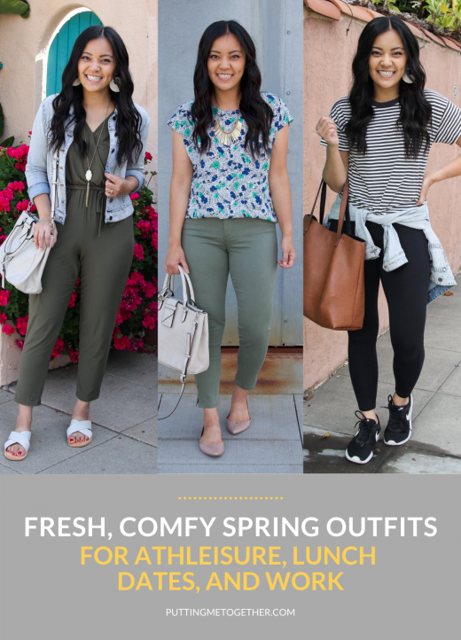 Three Fresh, Comfy Spring Outfits for Athleisure, Lunch Dates, and Work