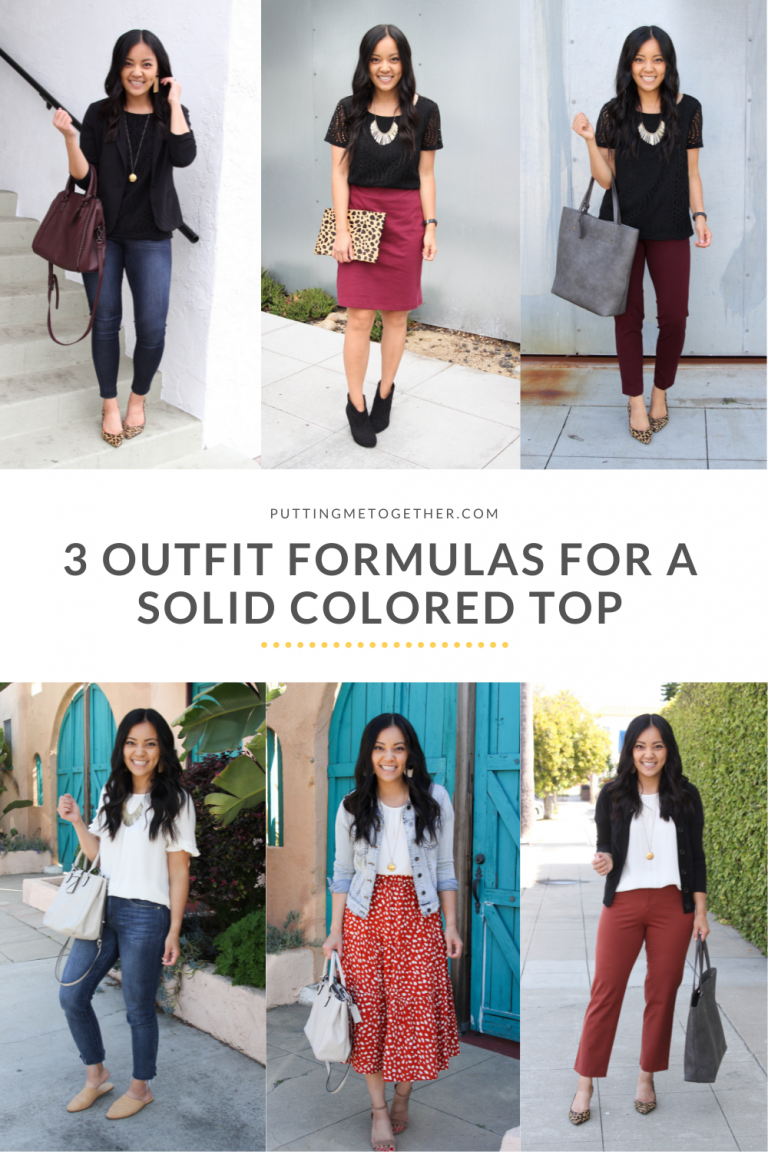 Three Formulas for Outfits With a Solid Colored Blouse